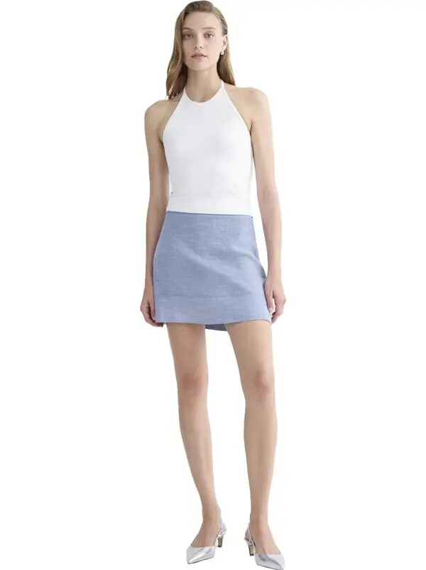 Everlane Stretch Linen Mini Skirt - Chambray