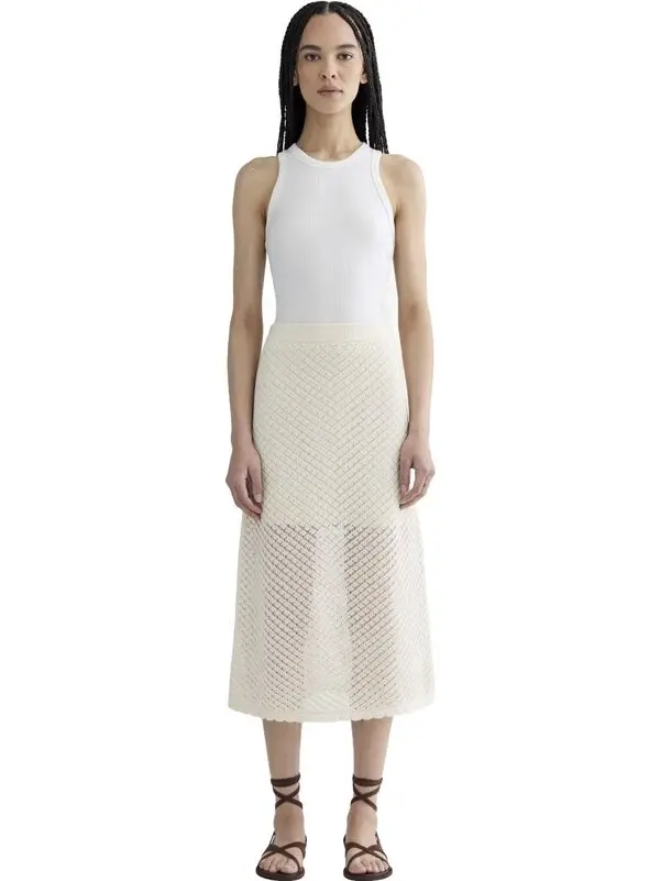 Everlane Lace Knit Midi Skirt - Birch