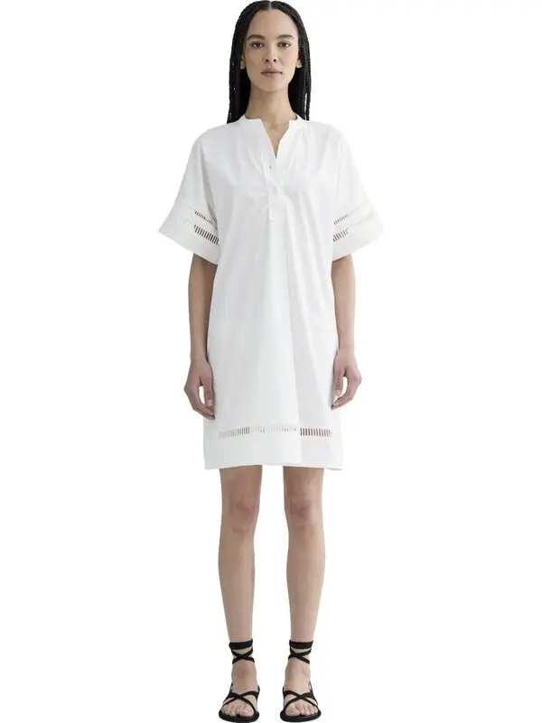 Everlane Lace Trim Popover Dress - White