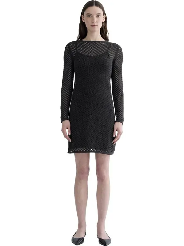 Everlane Lace Knit Mini Dress - Black