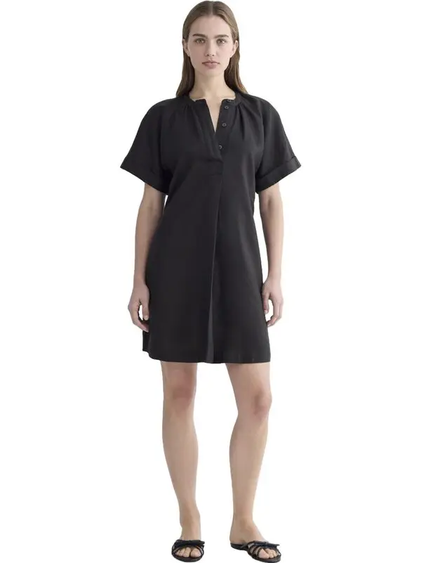Everlane Linen Popover Mini Dress - Black