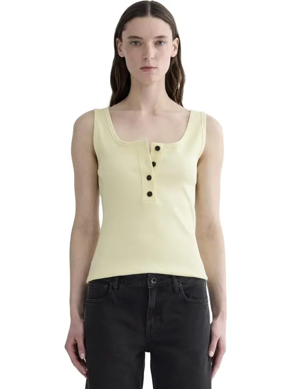 Everlane Henley Tank Top - Light Yellow