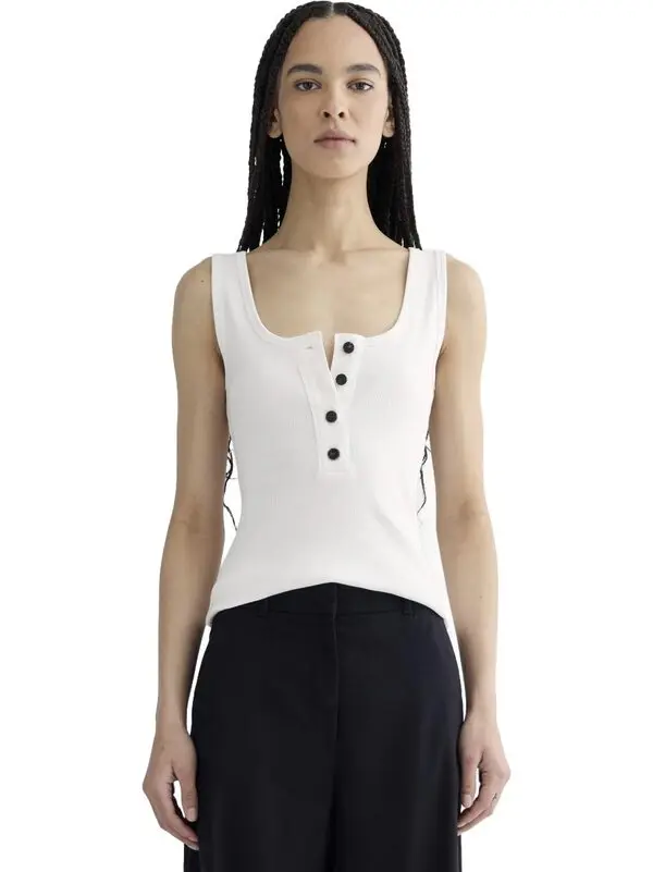 Everlane Henley Tank Top - White