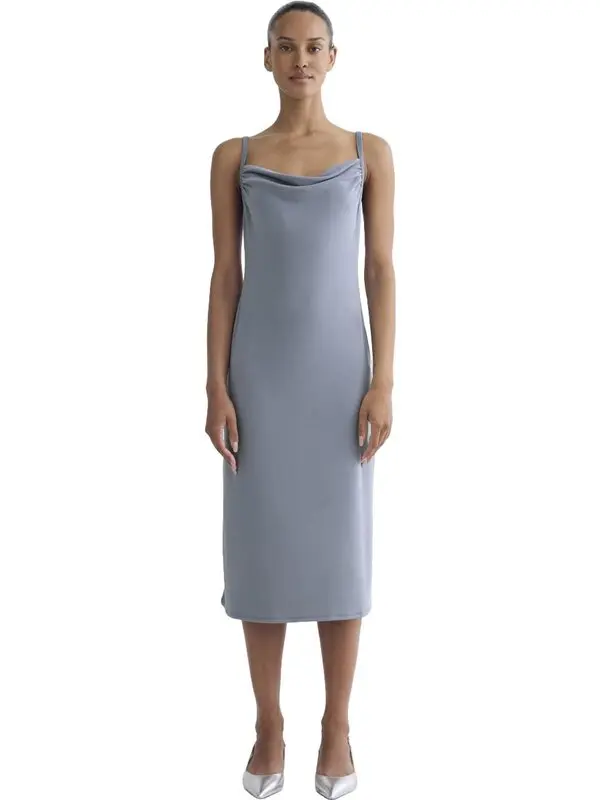 Everlane Tank Midi Dress In Butterknit - Blue Dusk