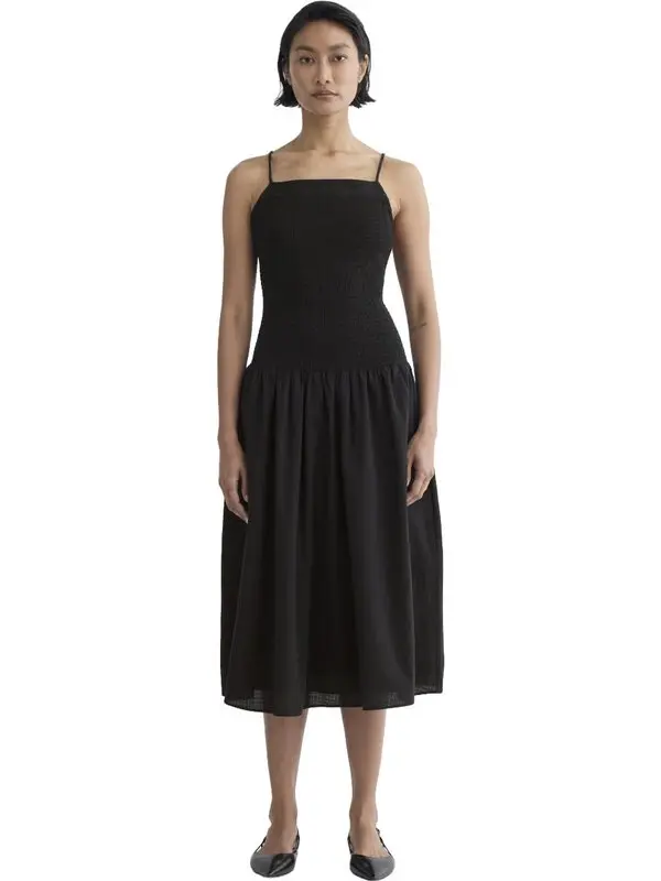 Everlane Gauze Open-back Midi Dress - Black