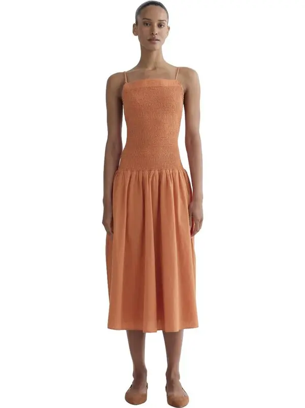 Everlane Gauze Open-back Midi Dress - Soft Orange