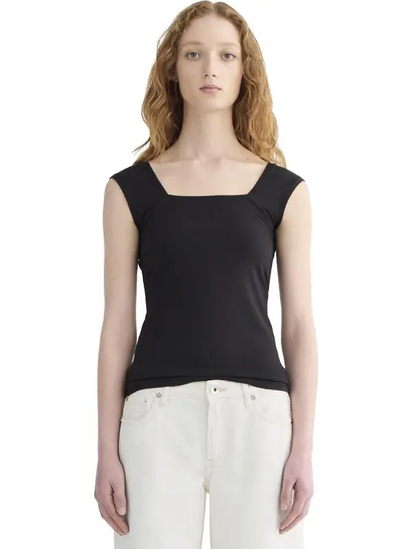 Everlane Form Square-neck Tank Top - Black