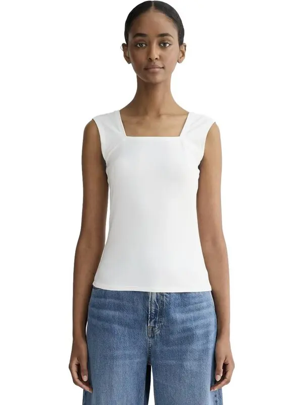 Everlane Form Square-neck Tank Top - White