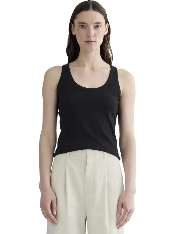 Everlane Shimmy Scoop-neck Tank Top - Black