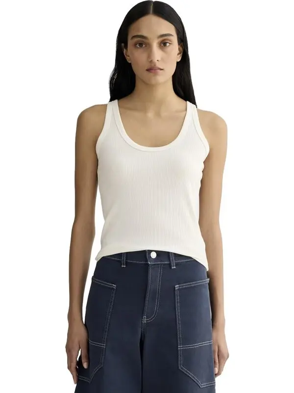 Everlane Shimmy Scoop-neck Tank Top - Bone