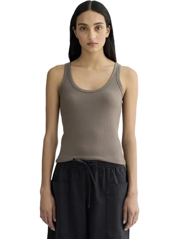 Everlane Shimmy Scoop-neck Tank Top - Taupe