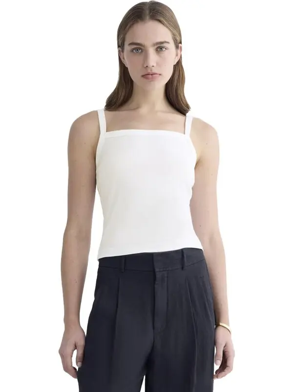Everlane Essential Square-neck Tank Top - White