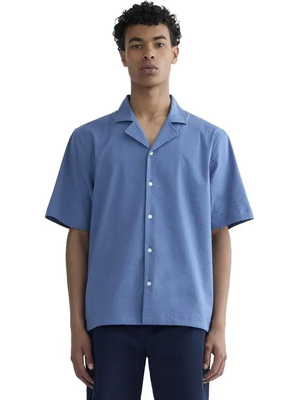 Everlane Seersucker Resort Shirt - Soft Cobalt