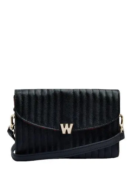 Wolf Mimi Quilted Leather Crossbody Bag With Wristlet - Black