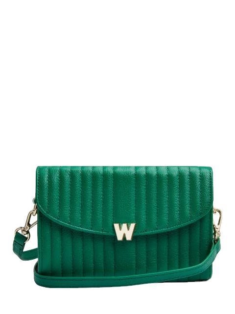 Wolf Mimi Quilted Leather Crossbody Bag With Wristlet - Forest