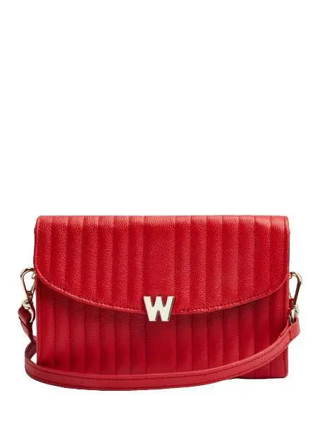 Wolf Mimi Quilted Leather Crossbody Bag With Wristlet - Red