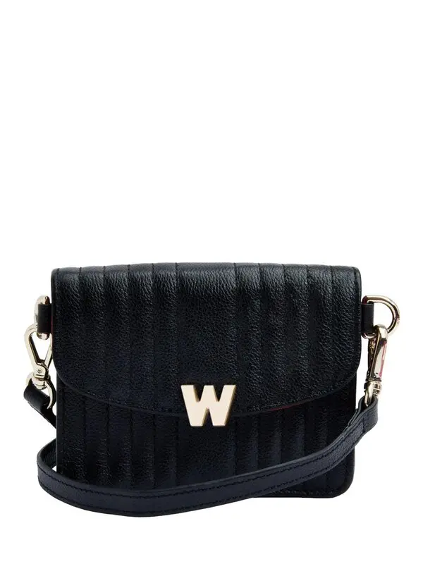 Wolf Mimi Mini Bag With Wristlet And Lanyard - Black