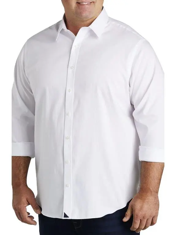 UNTUCKIT FIT BY DXL Big & Tall Las Cases Sport Shirt - White