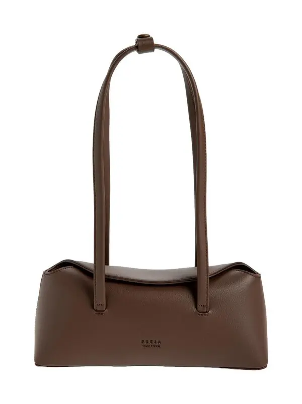 FREJA NEW YORK Mini Chrystie Faux Leather Shoulder Bag - Espresso