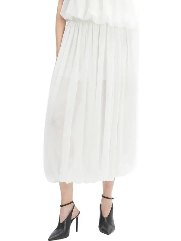 Bardot Corina Chiffon Bubble Maxi Skirt - Ivory