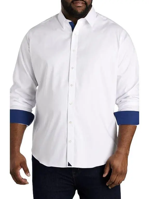 UNTUCKIT FIT BY DXL Big & Tall Las Cases Special Sport Shirt - White
