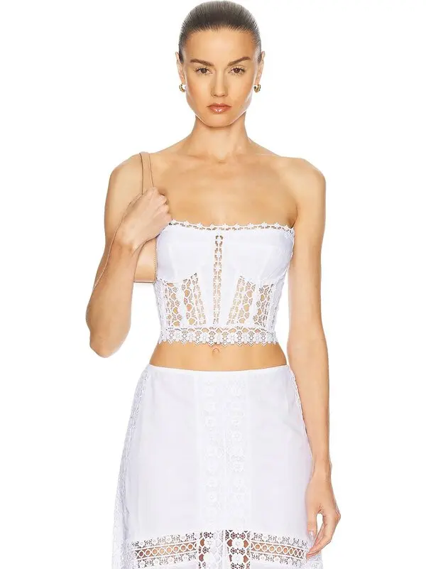 Charo Ruiz Ibiza Azal Bustier Top - White