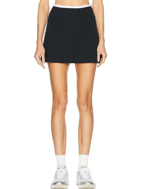 Year Of Ours Haliey Ribbed Jersey Skirt - Black & White