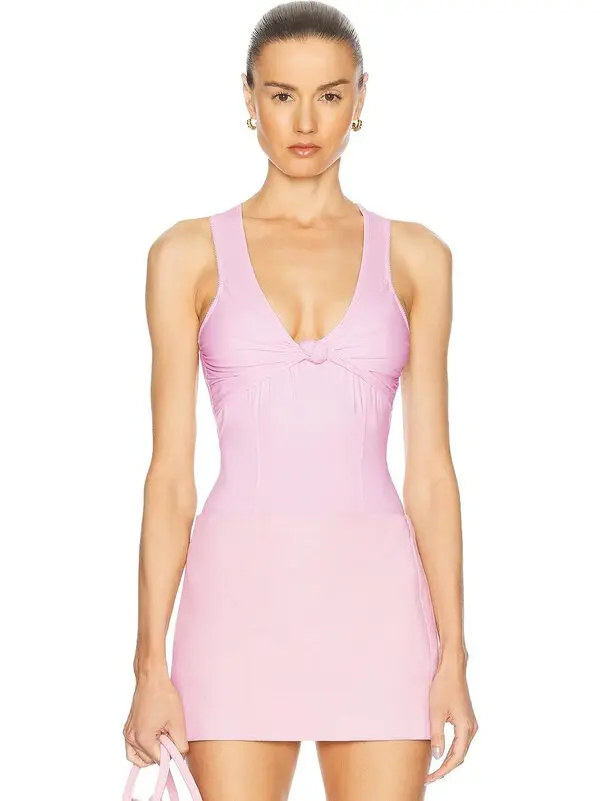 FLEUR DU MAL Wrap Tie Bodysuit - Barely Pink