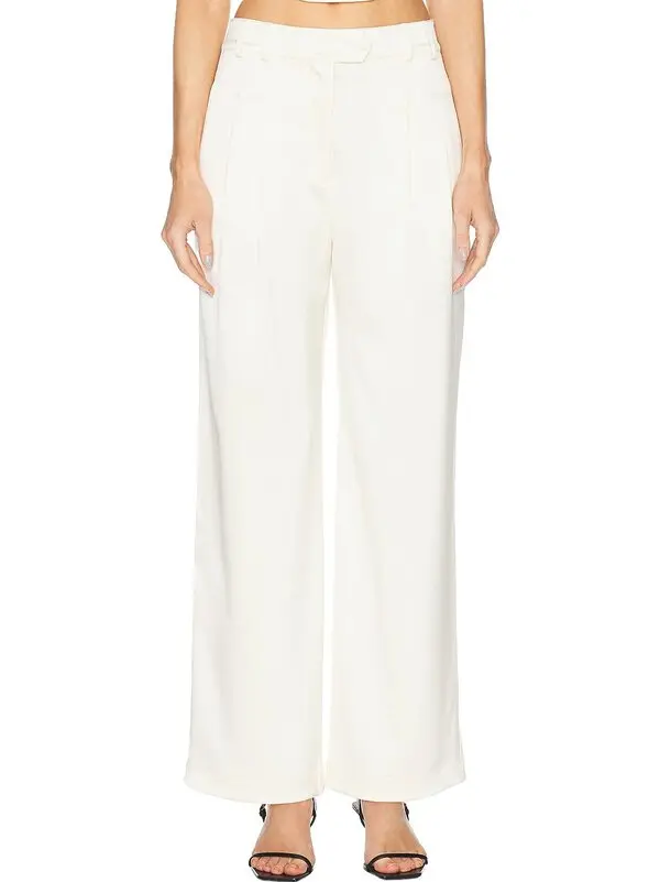 FLEUR DU MAL Satin Relaxed Pant - Vanilla