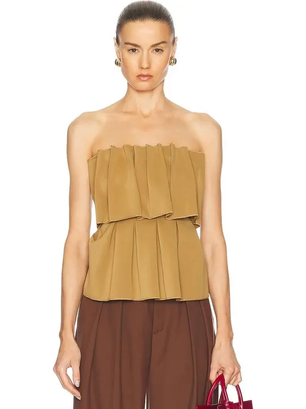 HOUSE OF DAGMAR Sculpted Tube Top - Dull Gold