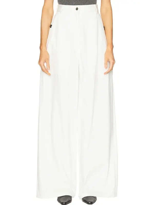 Adam Lippes Jasper Wide Leg Jeans - White