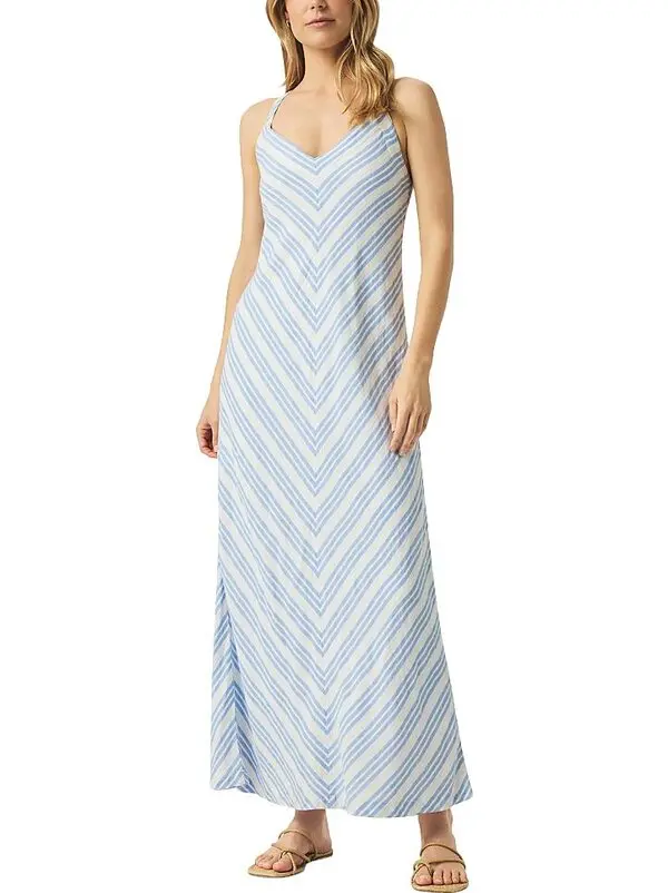 Splendid Gisele Maxi Dress - Steel Blue/white