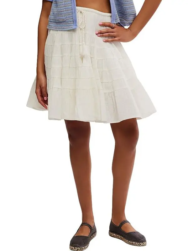 Free People Many Layers Midi Skirt - Clean Ivory