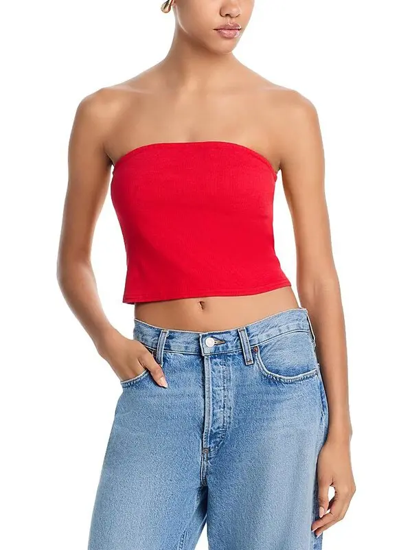PERFECTWHITETEE Talula Blondie Tube Top - Poppy Red