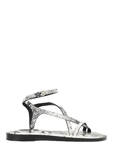 A.emery Edna Snake-embossed Leather Sandal - Eggshell Snake
