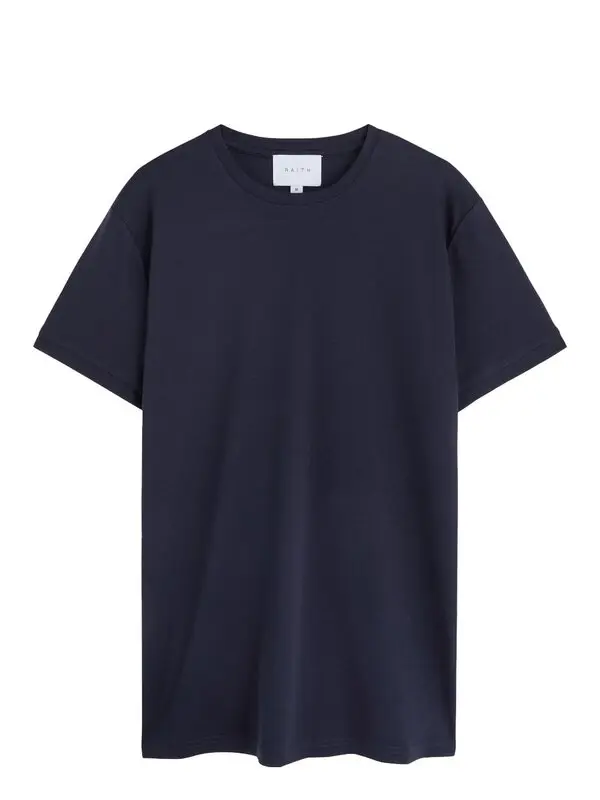 RAITH Luxe Mercerized Cotton T-shirt - Navy