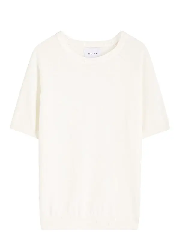 RAITH Riera Fine-knit T-shirt - Ecru