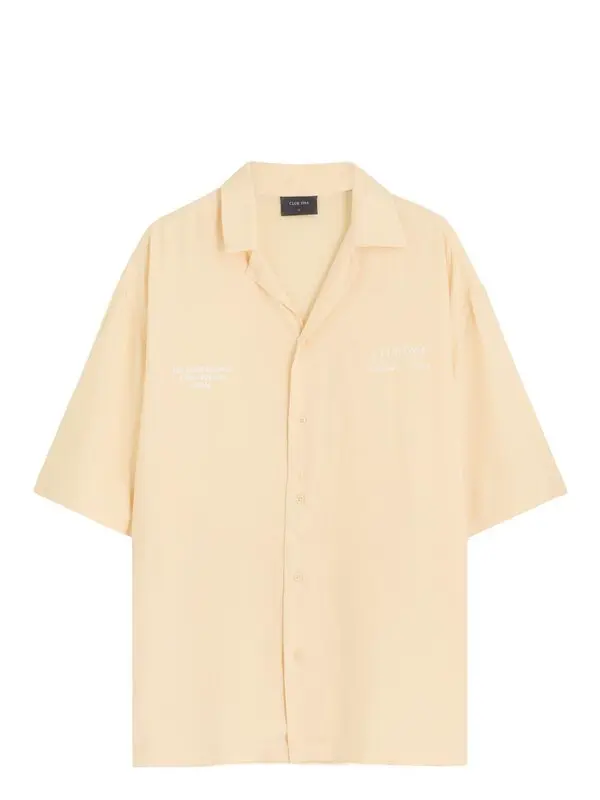 CLUB 1984 Melrose Printed Woven Shirt - Beige