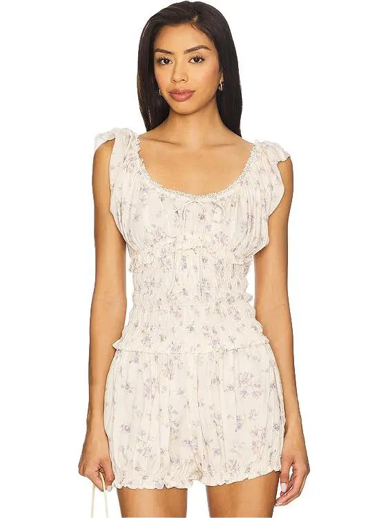 Tularosa Lori Top - Cream & Lavender Floral