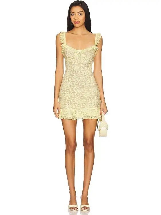 RUNAWAY THE LABEL Ava Mini Dress - Lemon