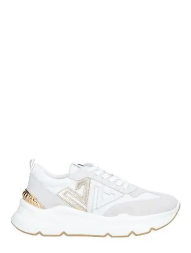 EMANUÉLLE VEE Leather And Textile Fiber Sneakers - White