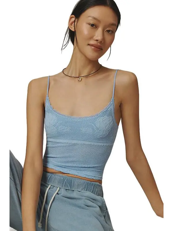 Anthropologie Seamless Crochet Tank Top - Blue Ice