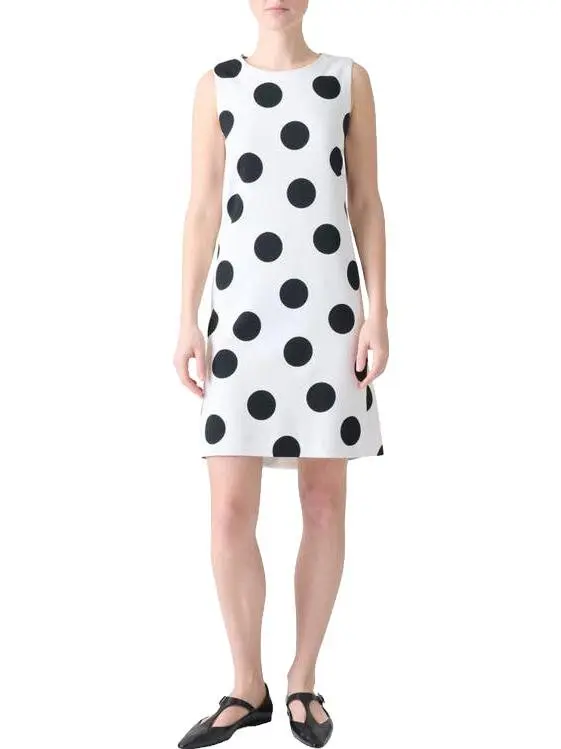 Akris Polka Dot Shift Dress - Cream-black