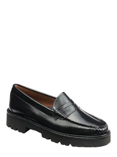 G.H.BASS Whitney Super Lug Sole Penny Loafer - Black