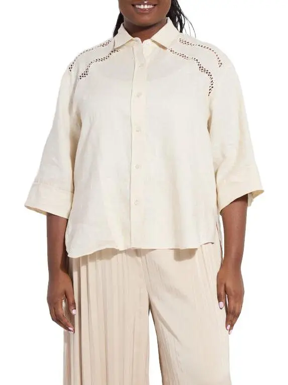 Lyssé Roxanna Embroidered Linen Shirt - Sailcloth