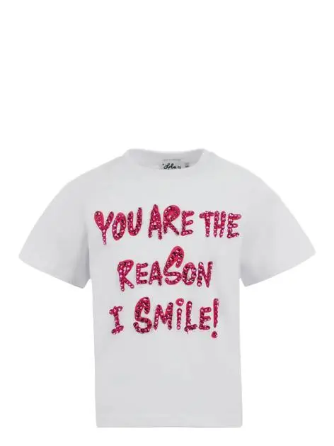 LOLA + THE BOYS You Are The Reason I Smile T-shirt - White