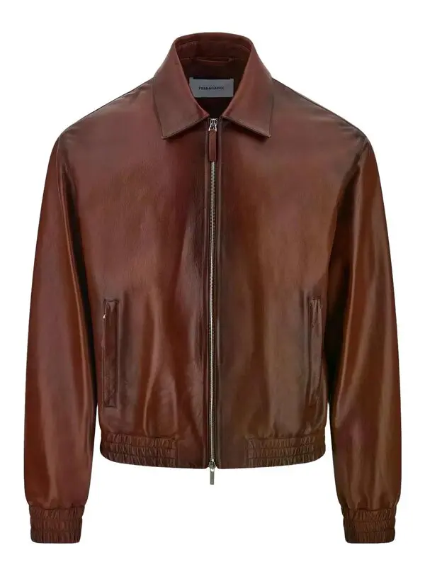 FERRAGAMO Leather Jacket - Brown