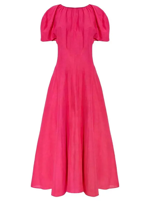 Tory Burch Balloon-sleeve Midi Dress - Pink