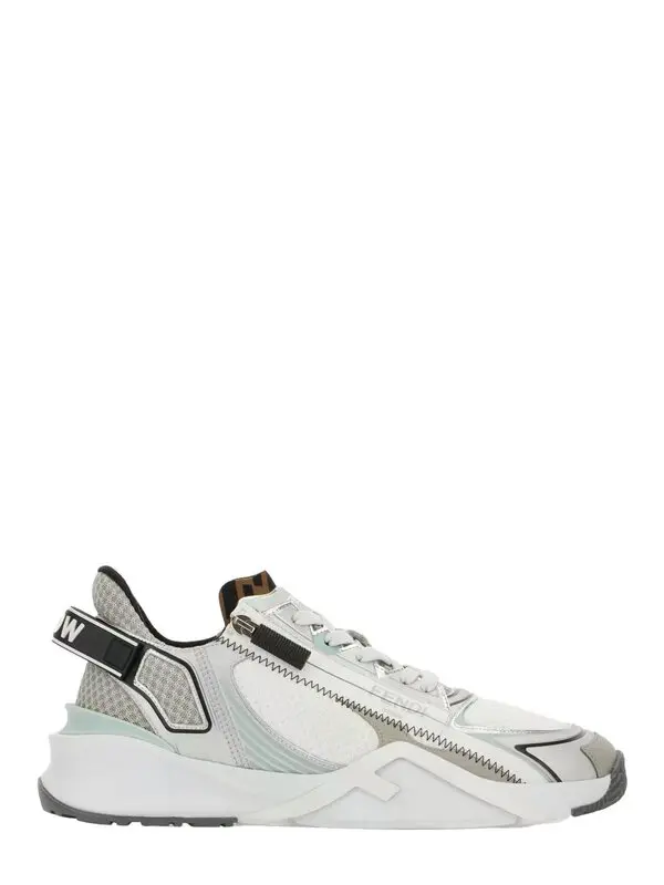 Fendi Flow Leather Sneakers - White
