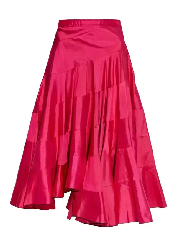 Tory Burch Silk Midi Skirt - Pink